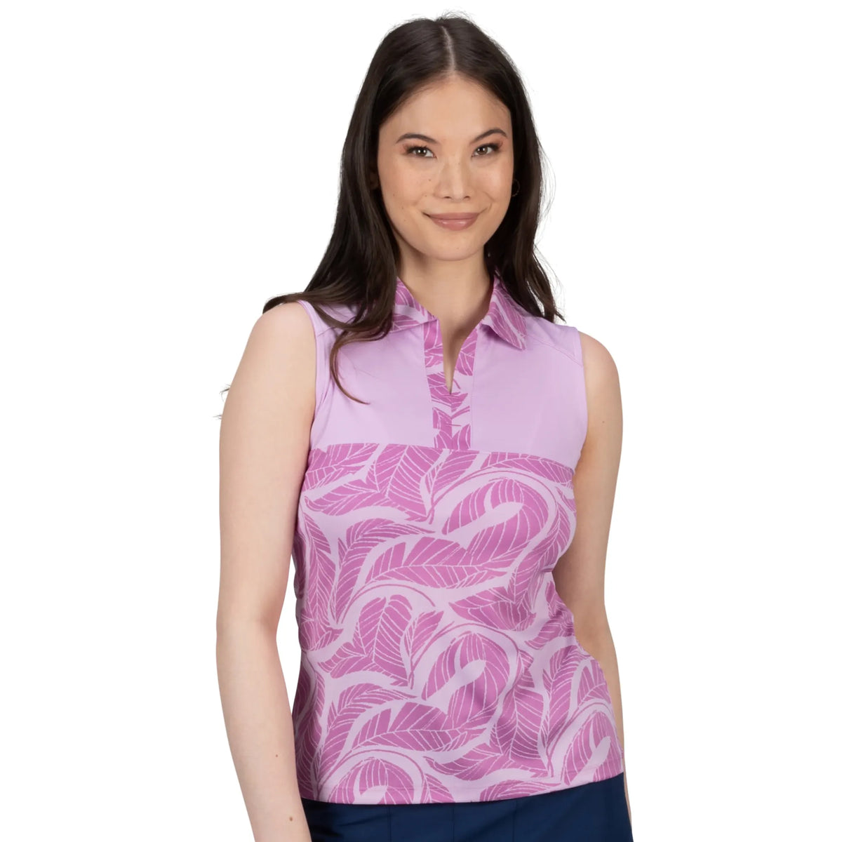 Nancy Lopez Golf Havana Sleeveless Polo Lilac