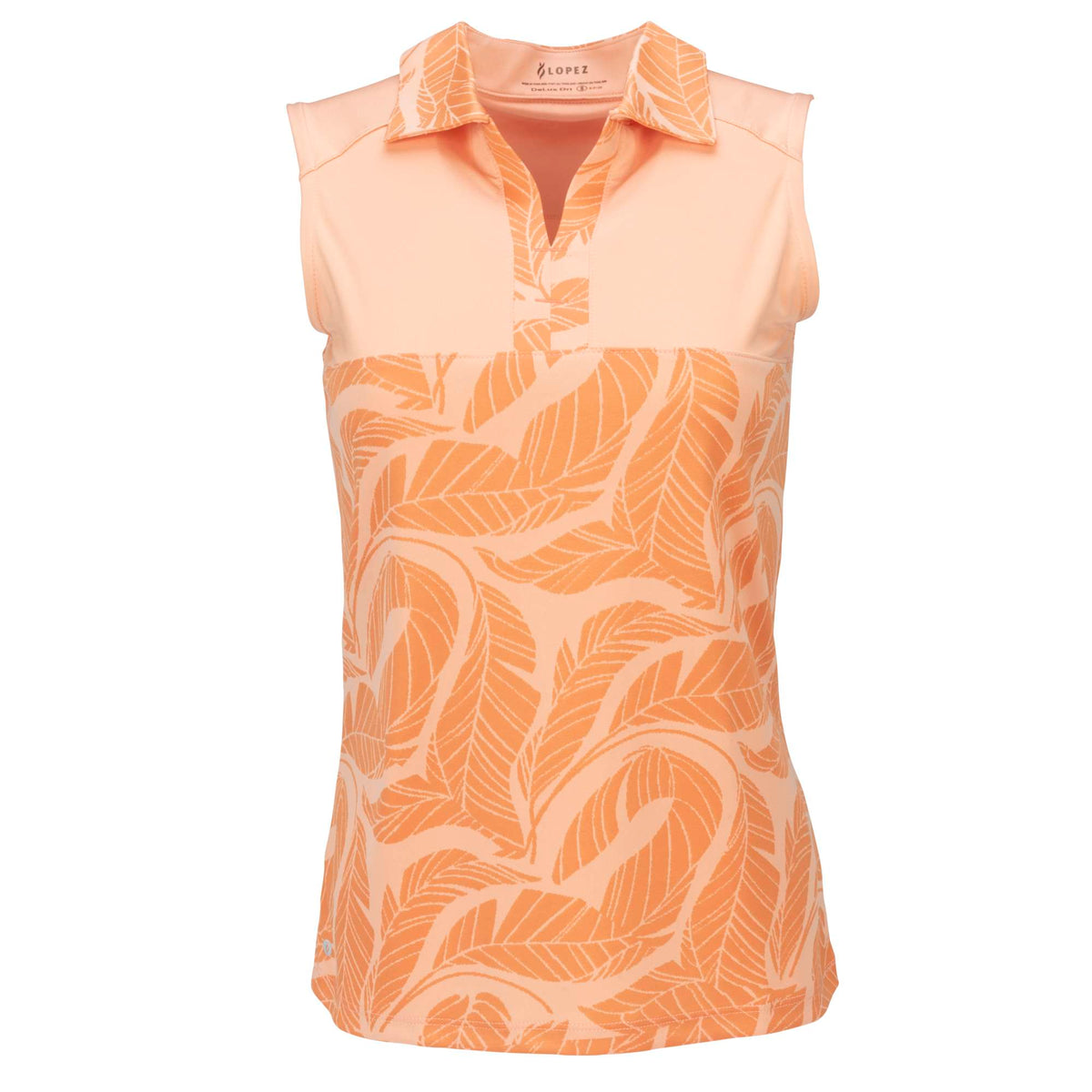 Nancy Lopez Golf Havana Sleeveless Polo Sherbet